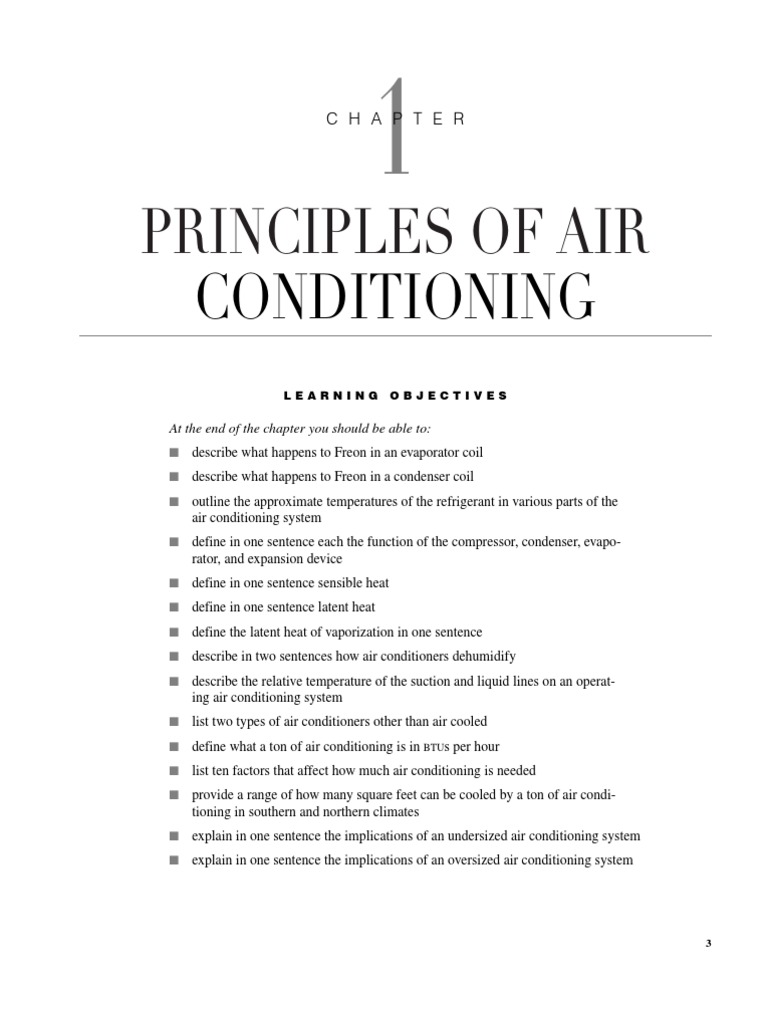 Principles of Air Conditioning | Air Conditioning | Heat Pump