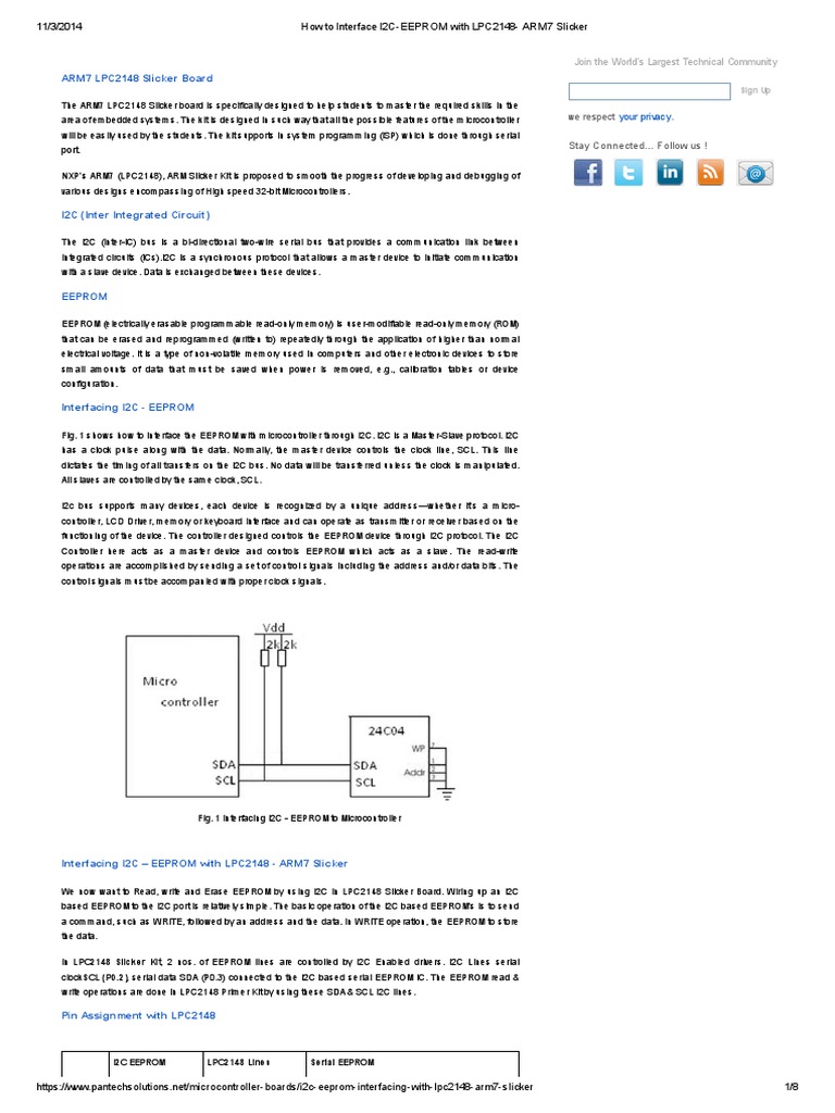 I2C-EEPROM Interface with LPC2148 | PDF | Read Only Memory | Microcontroller