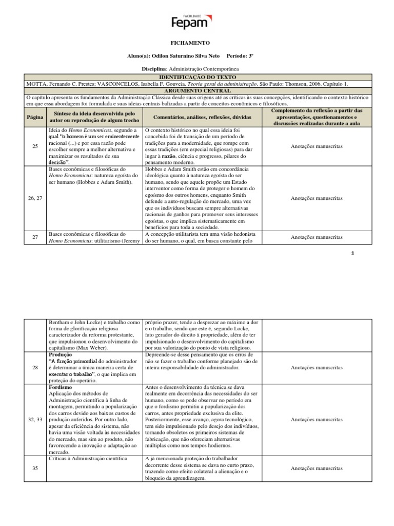 Exemplos de Fichamento | PDF | Science | Economia