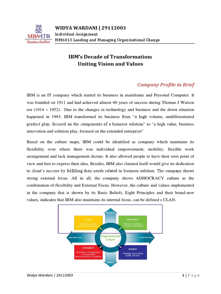 IBM's Decade of Transformation: Uniting Vision and Values | PDF | Ibm ...
