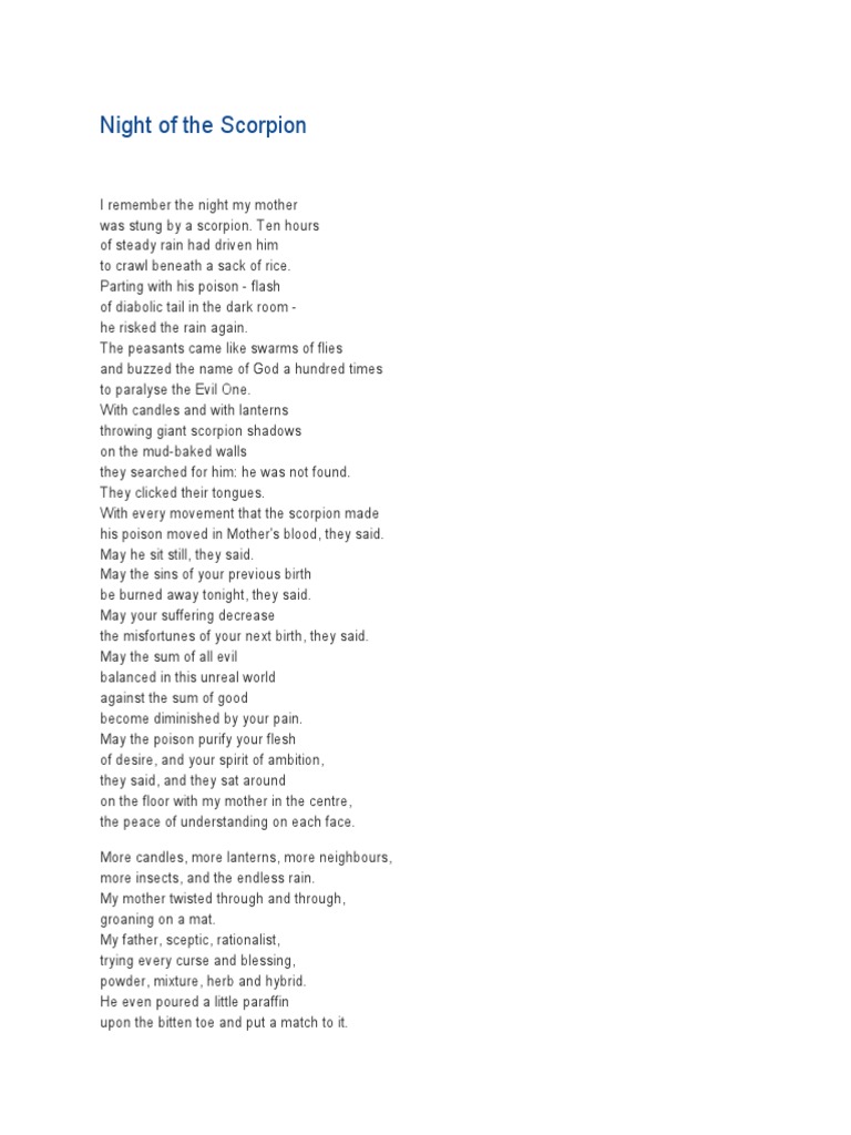 The Night of the Scorpion | PDF | Religion And Belief | Science