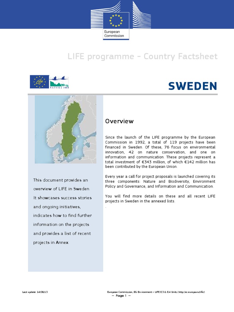 LIFE Programme Overview for Sweden | PDF | Environmental Policy ...
