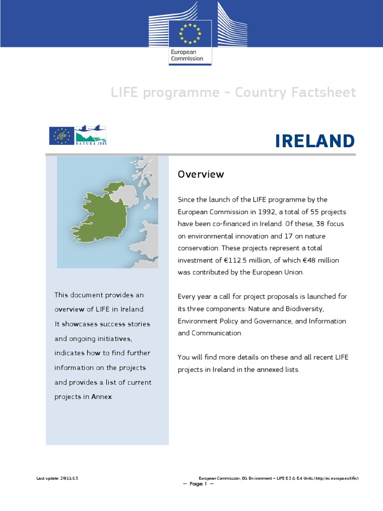 Ireland's LIFE Programme Overview | PDF | Natural Environment ...