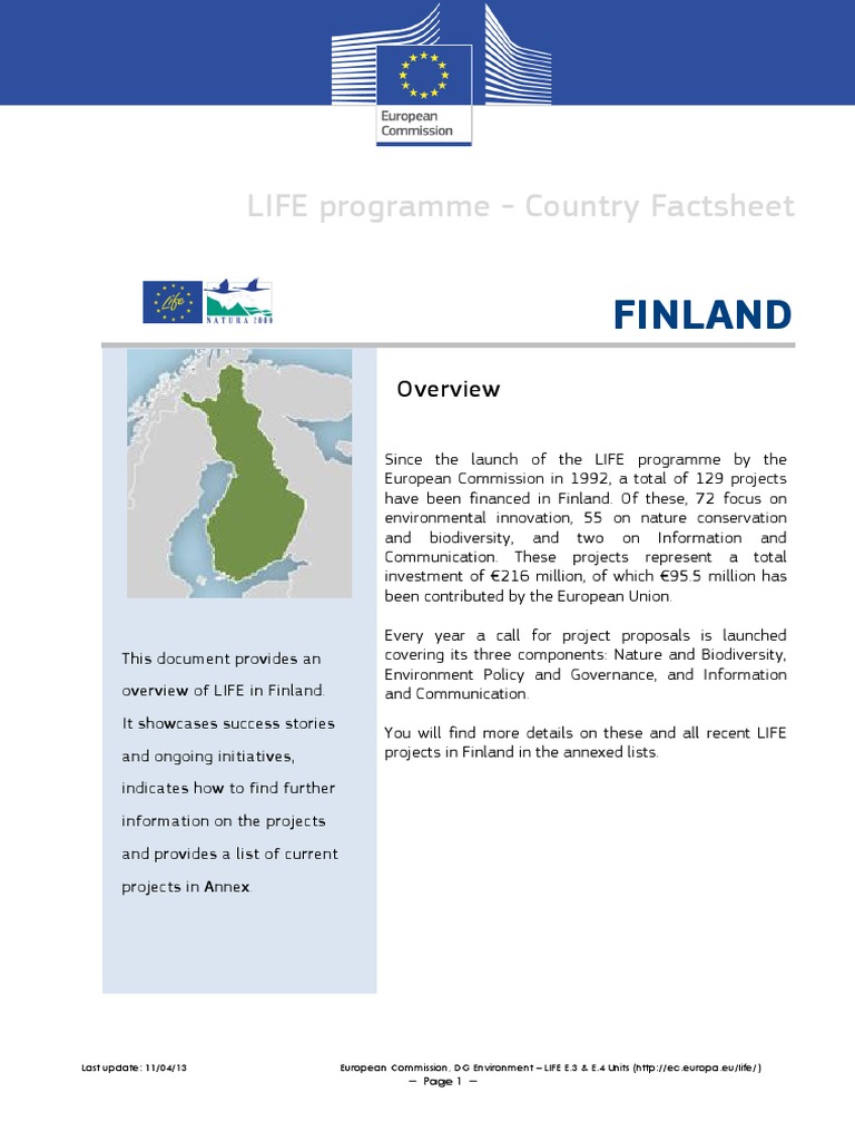 Finland's LIFE Projects Overview | PDF | Environmental Policy | Nature