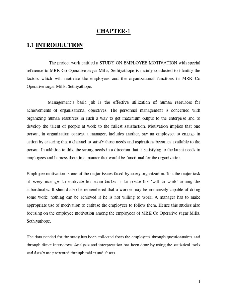 Project Report On Employee Motivation | PDF | Motivation | Motivational