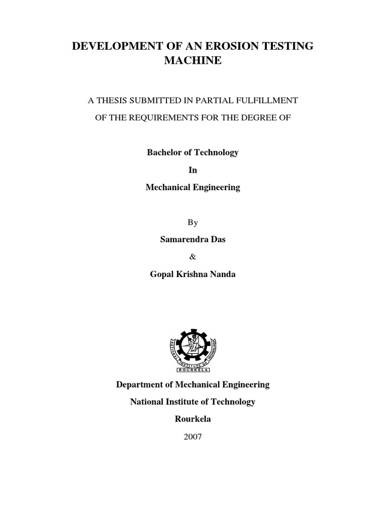 Development of An Erosion Testing Machine 06 | PDF | Wear | Mechanical ...
