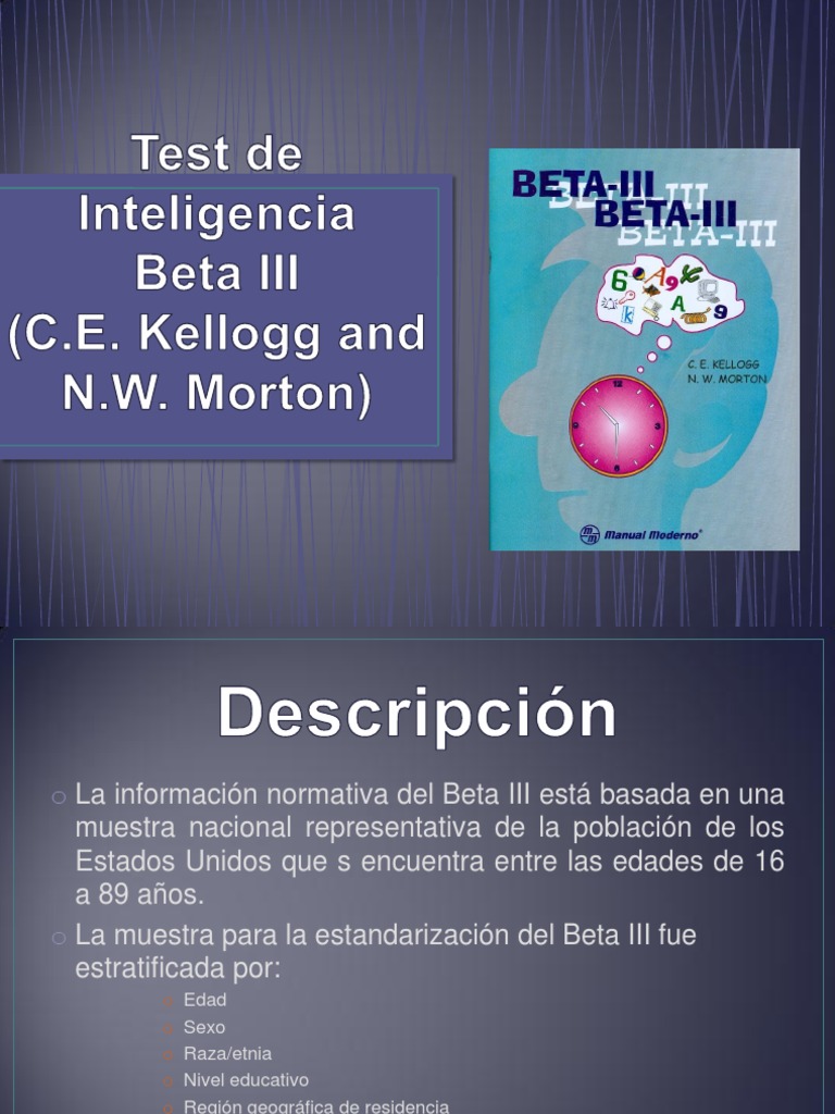 Test de Inteligencia Beta 3 | PDF | Validez (Estadísticas) | Epistemología