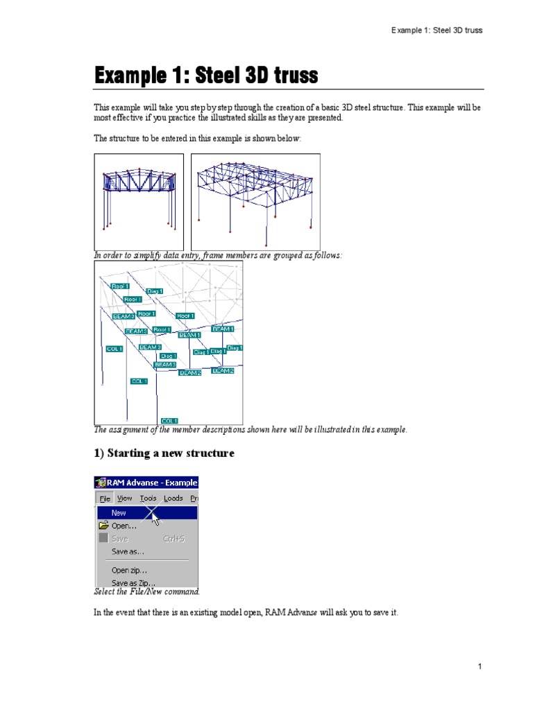 Tutorial RAM | PDF | Bending | Truss