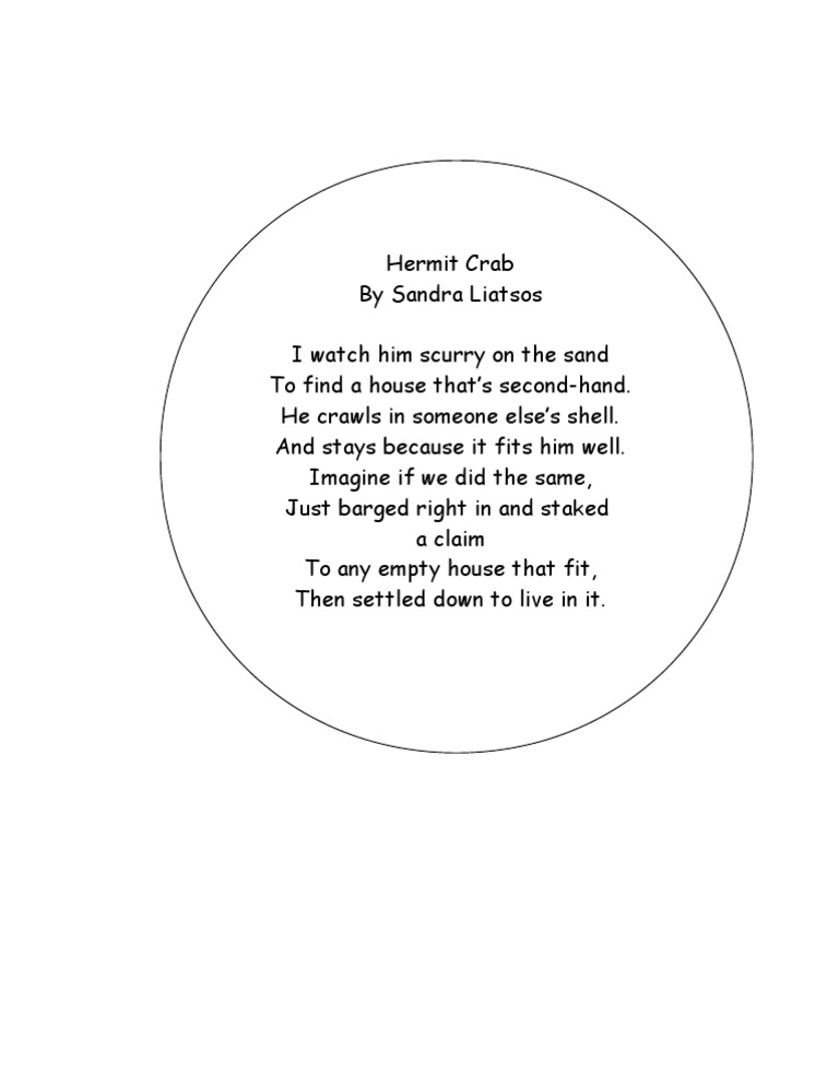 Hermit Crab Poem | PDF