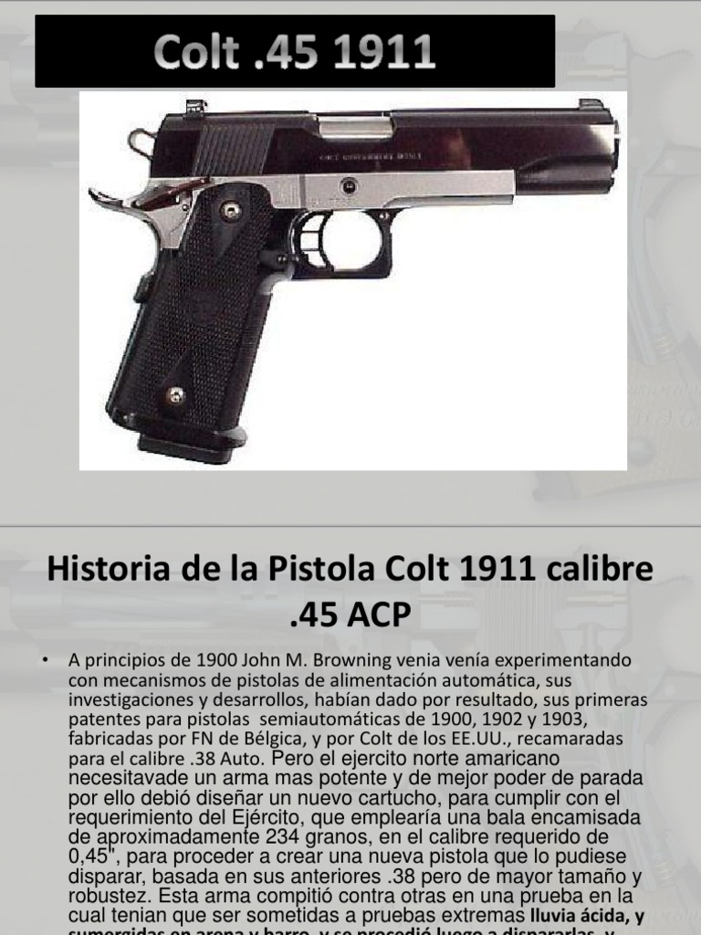 Colt 45 1911 | PDF | Pistola | Diseño de arma