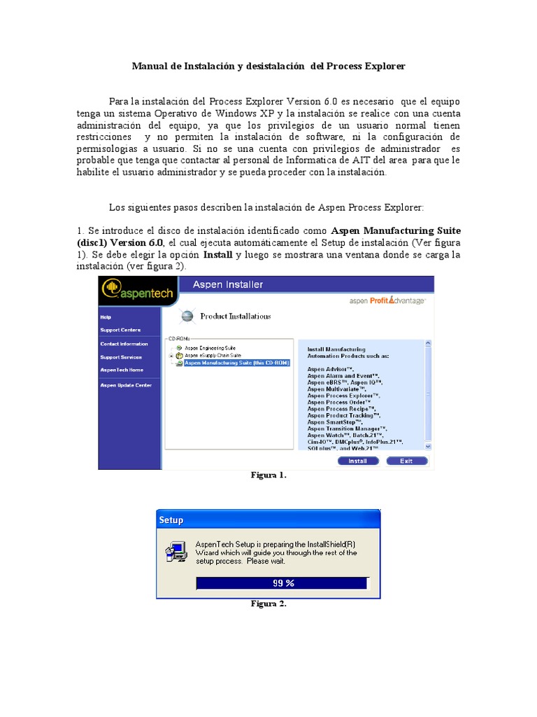 Manual de Instalación Del Process Explorer USUARIO | PDF | Sistema operativo | Ventana (informática)