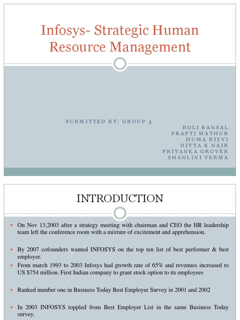 Group 4 - Infosys | PDF | Employment | Competition