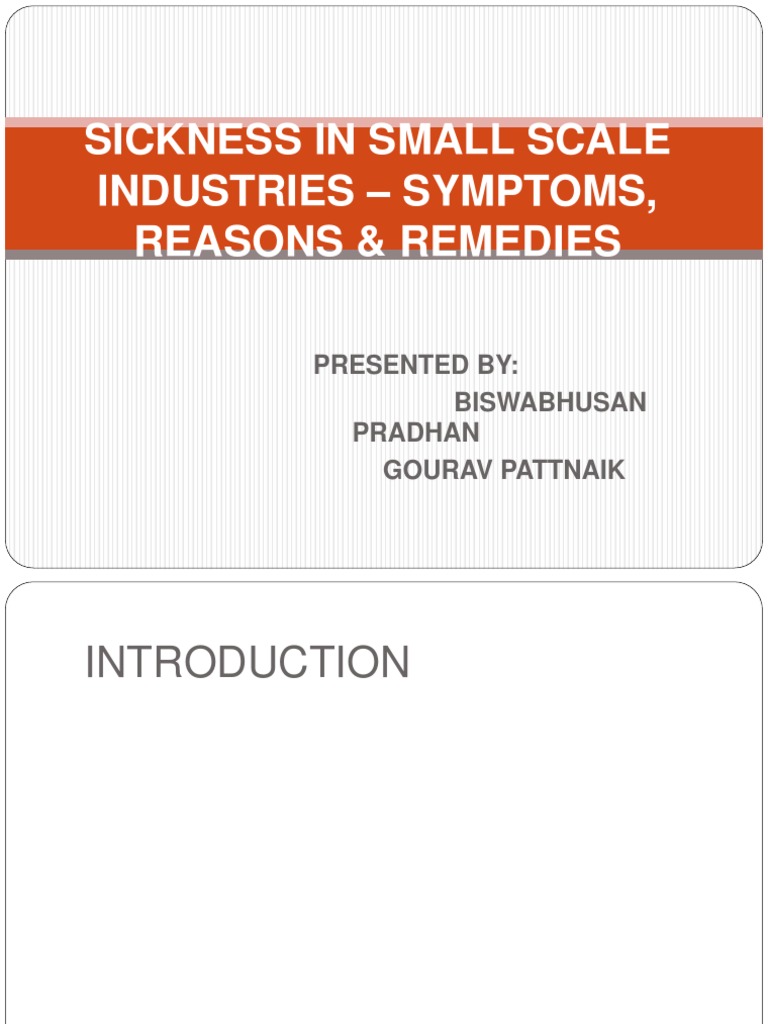Sickness in Small Scale Industries - Symptoms | PDF