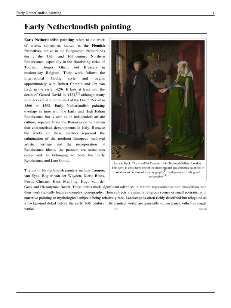 Early Netherlandish Painting Overview | PDF | Paintings | Art Media