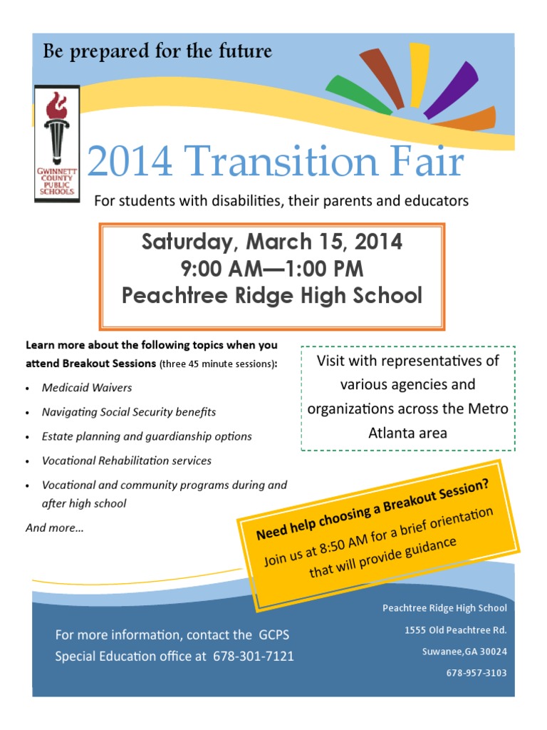 2014 Transition Fair for Students with Disabilities | PDF | Career & Growth