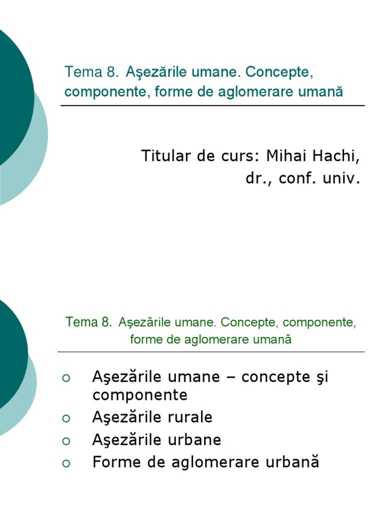 Tema 8 Asezari Umane | PDF