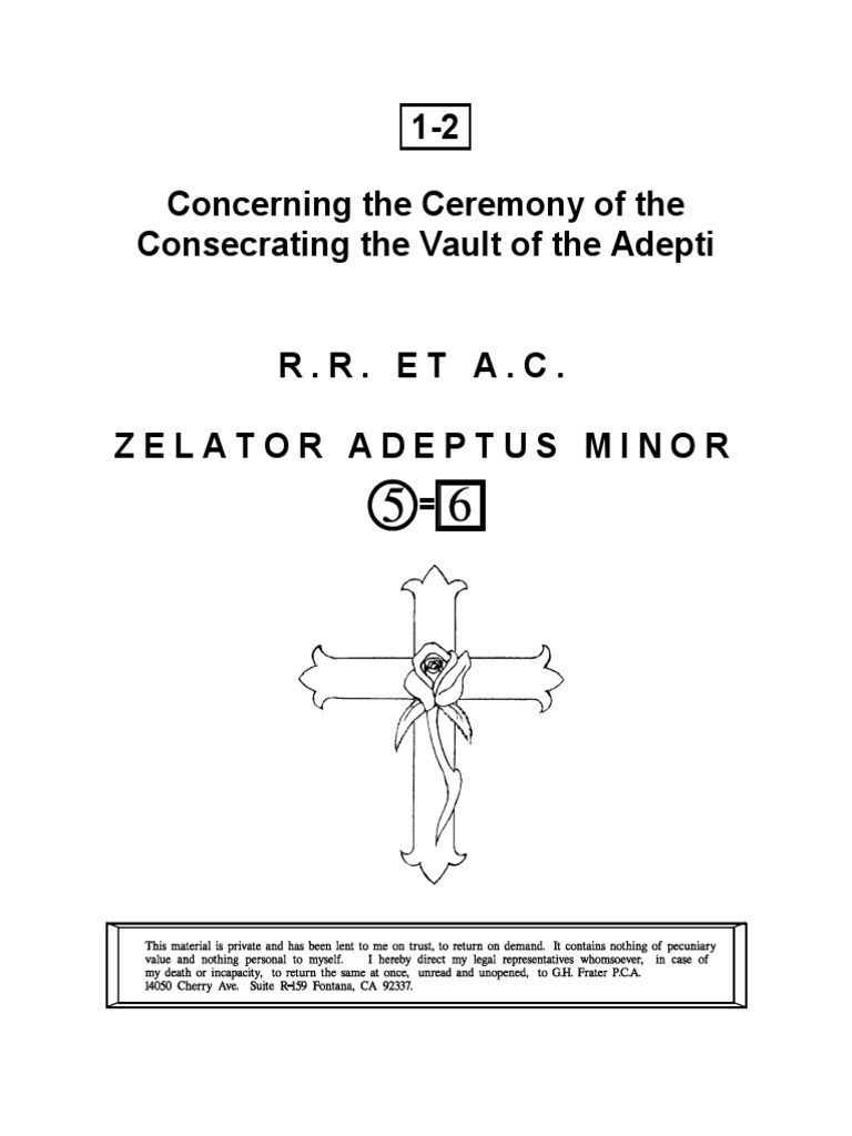Consecration of the Vault of the Adepti | PDF