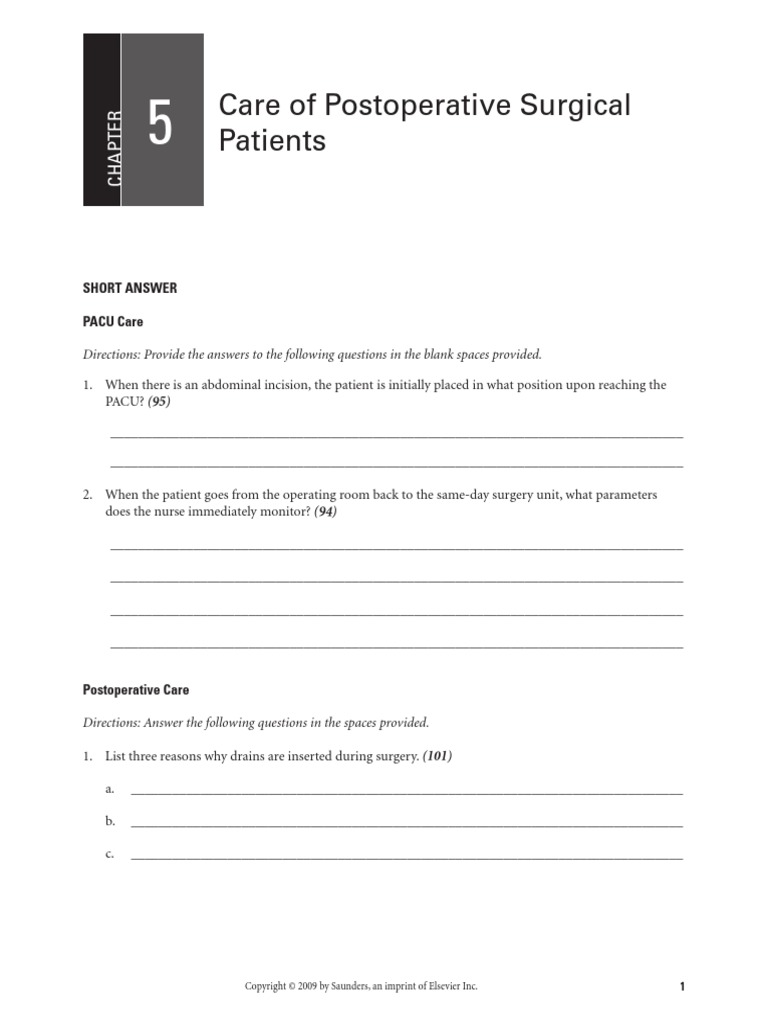 Care of Post Op Patient | Download Free PDF | Surgery | Health Sciences