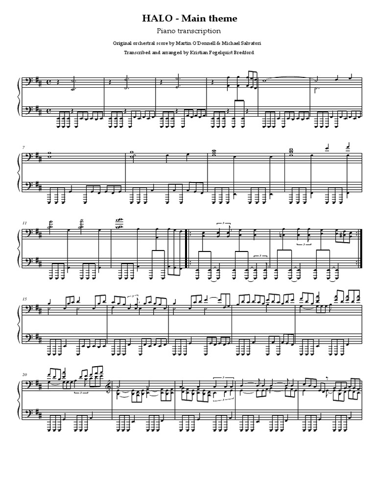 HALO Piano Transcription | PDF