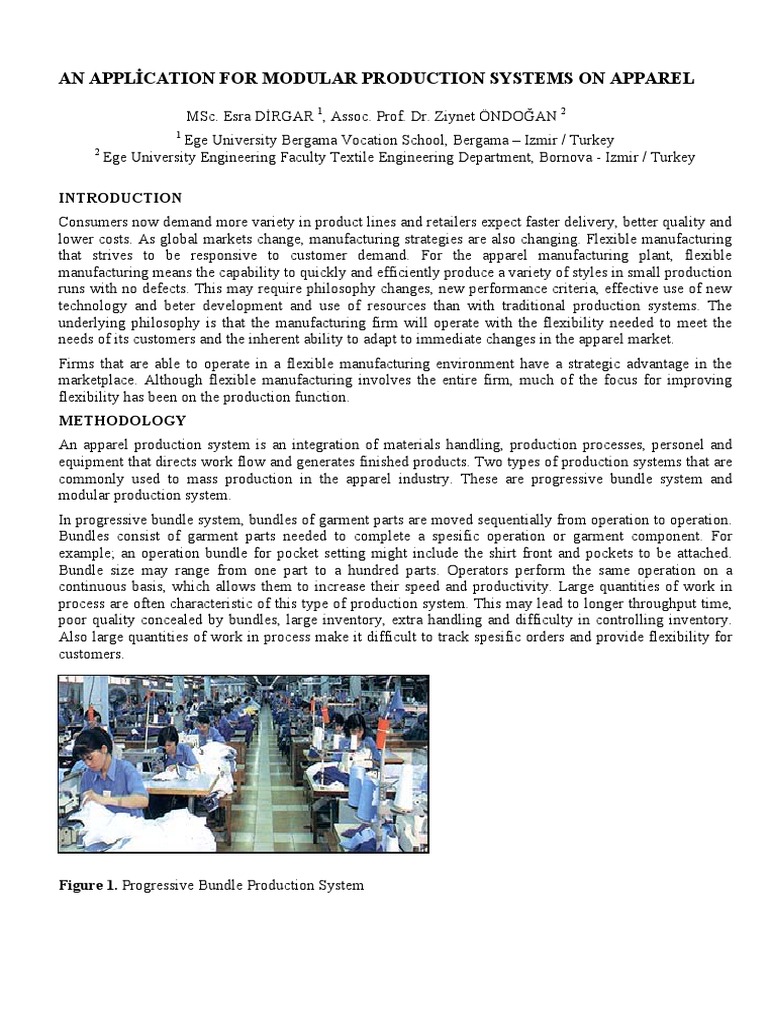 An Application For Modular Production Systems On Apparel | PDF ...
