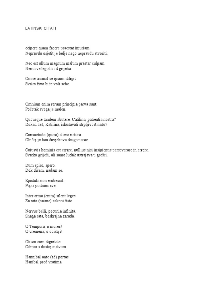 Latinski Citati | PDF