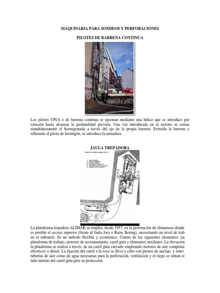Maquinaria para Sondeos y Perforaciones | PDF | Excavación (Arqueología ...