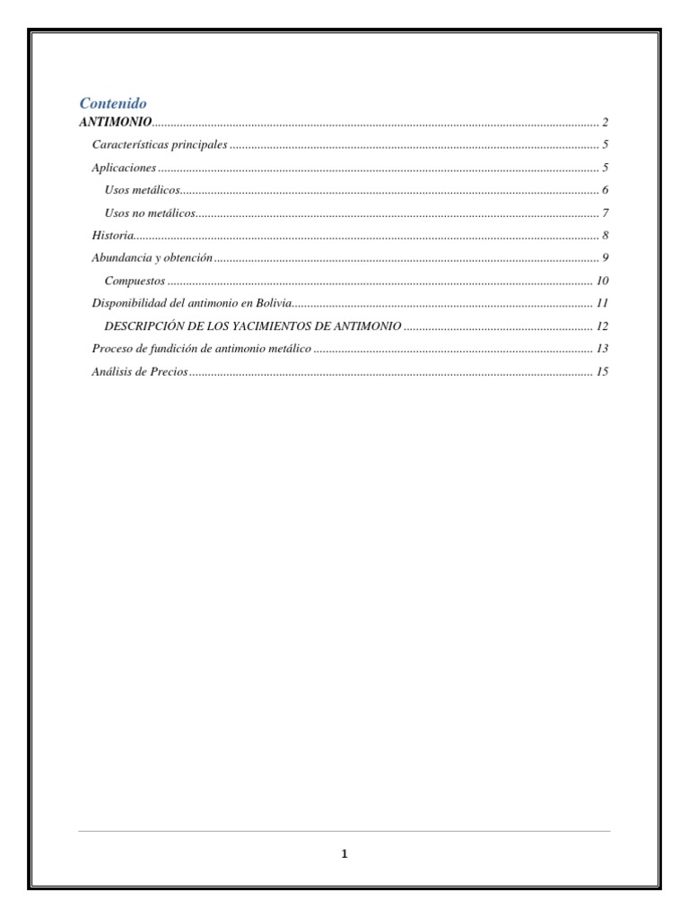 Usos y características del antimonio | PDF | Química | Materiales