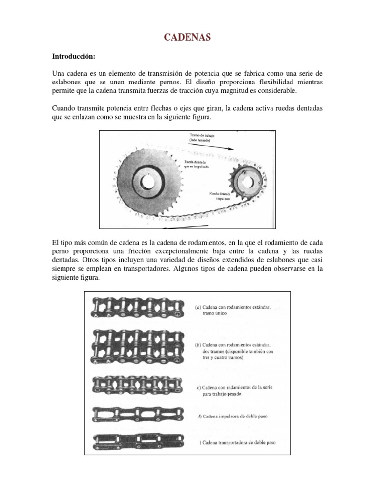 EXPO CADENAS Word | PDF | Engranaje | Transmisión (Mecánica)