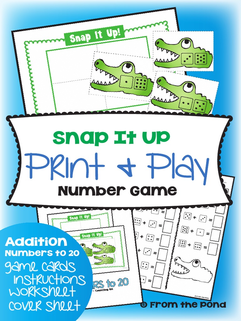 Snap It Up Print Laminate Game Teaching Addition | Worksheet ...