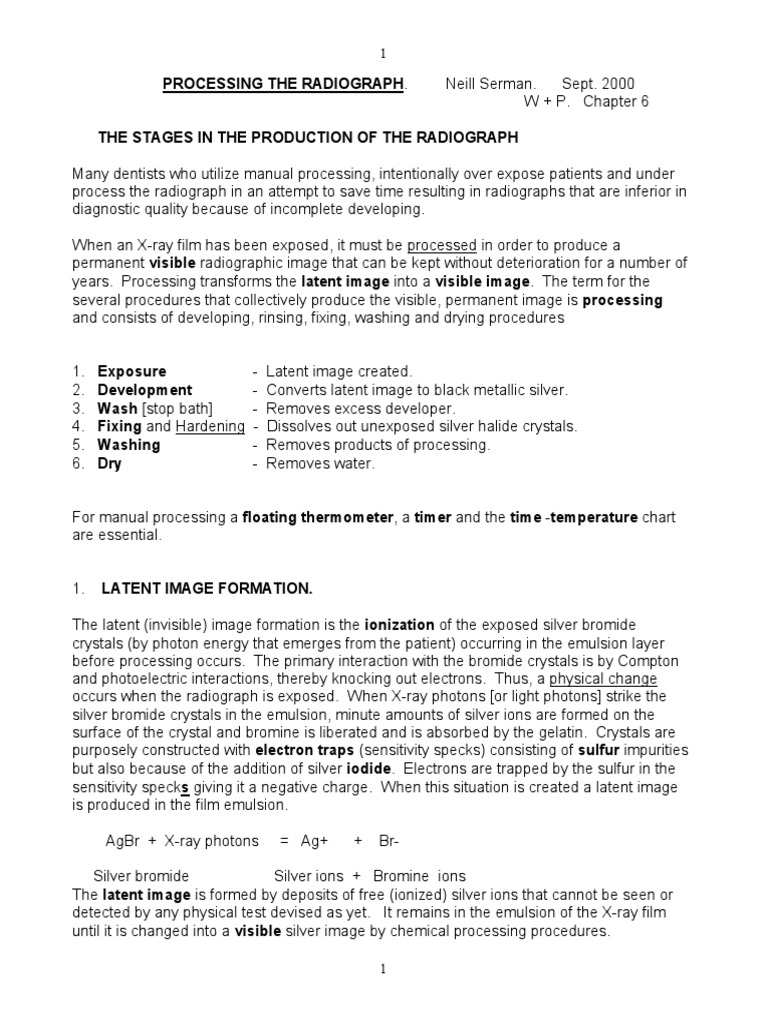 Processing X Ray Film | PDF | Physical Chemistry | Chemistry