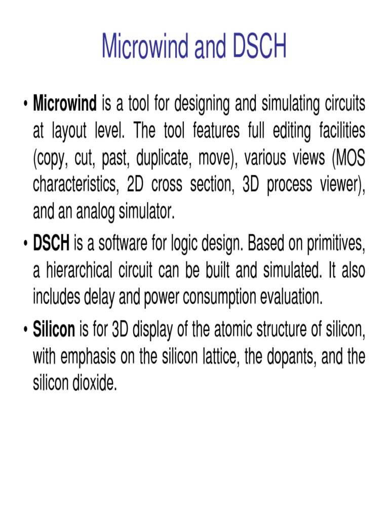 Microwind Tutorial Appendix 1 | PDF | Mosfet | Computing