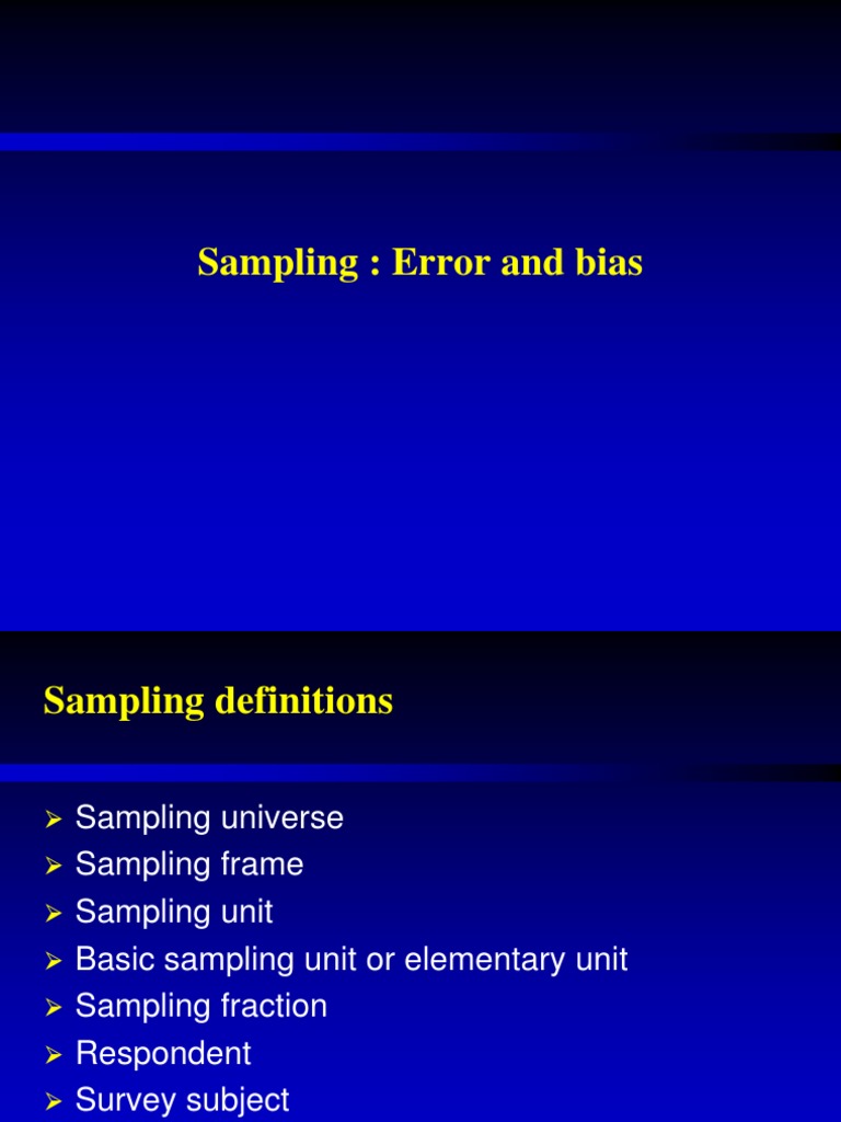 Sampling Error and Bias | PDF | Sampling (Statistics) | Accuracy And Precision