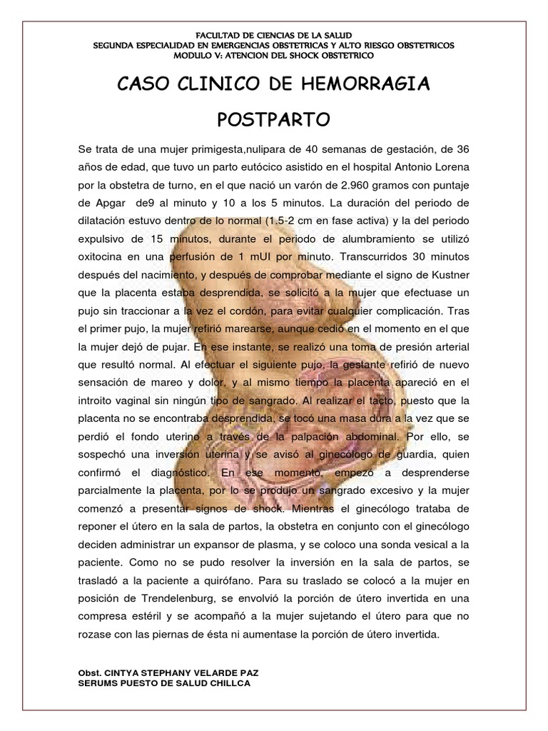 Signo de Kustner en Inversión Uterina | PDF | Parto | La salud de la mujer