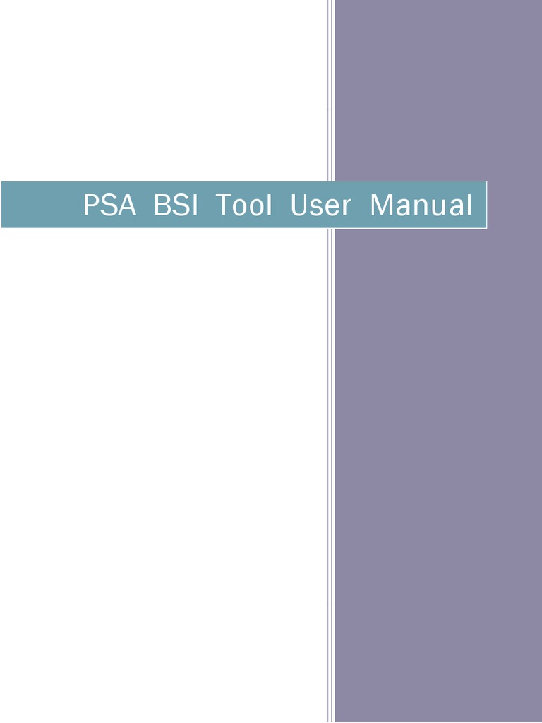 PSA BSI Tool User Manual (English) - V1.1 | PDF | Ignition System | Usb