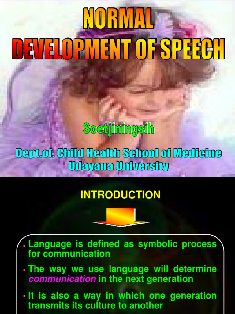 Lecture 13 Normal Development of Speech | PDF | Language Development ...
