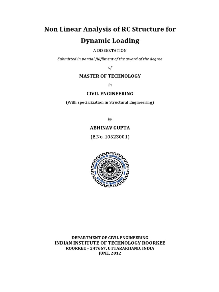 Non-Linear Analysis of RC Structure For Dynamic Loading | Download Free ...