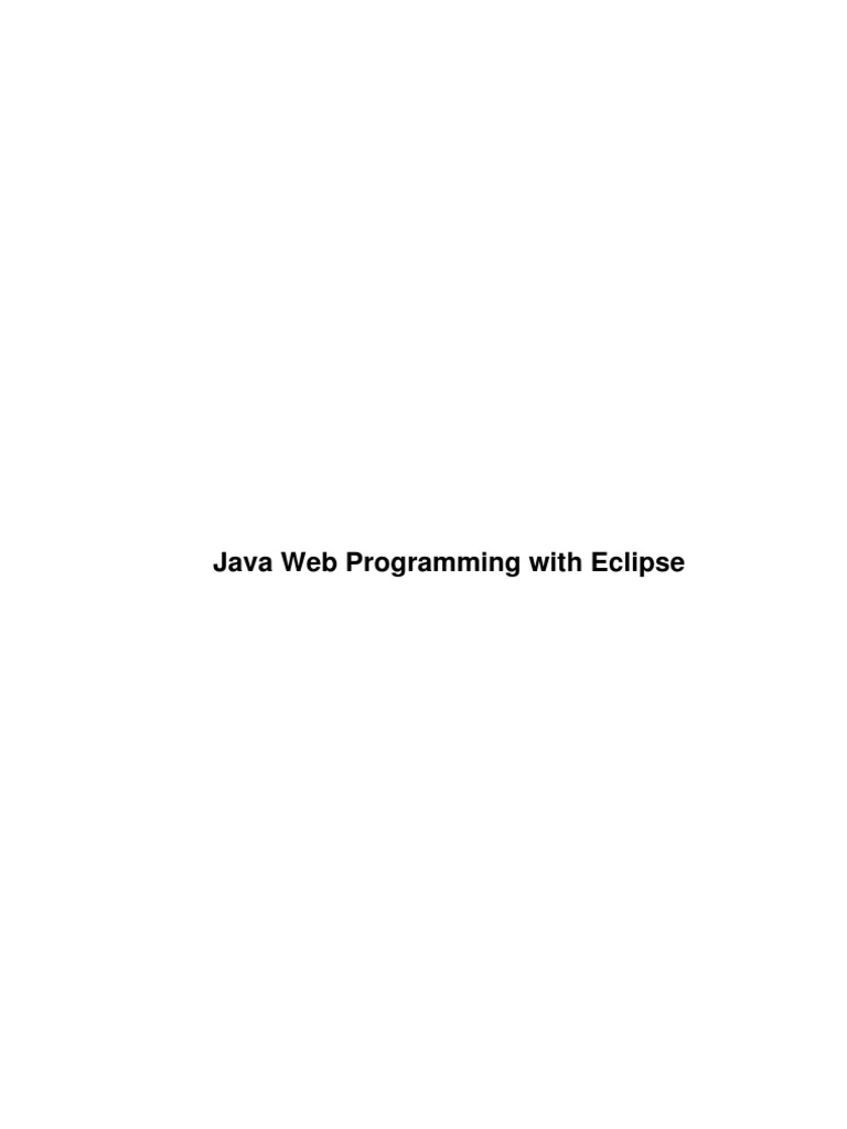 Java Web Programming With Eclipse | PDF