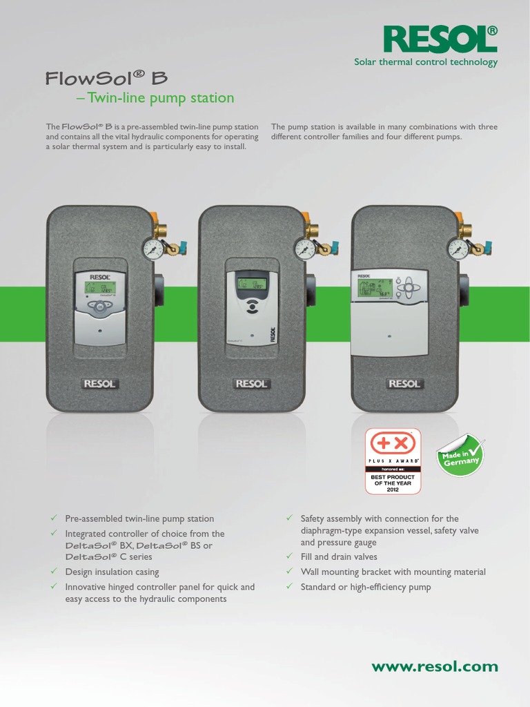 Resol FlowSol B Brochure | PDF | Pump | Pumping Station