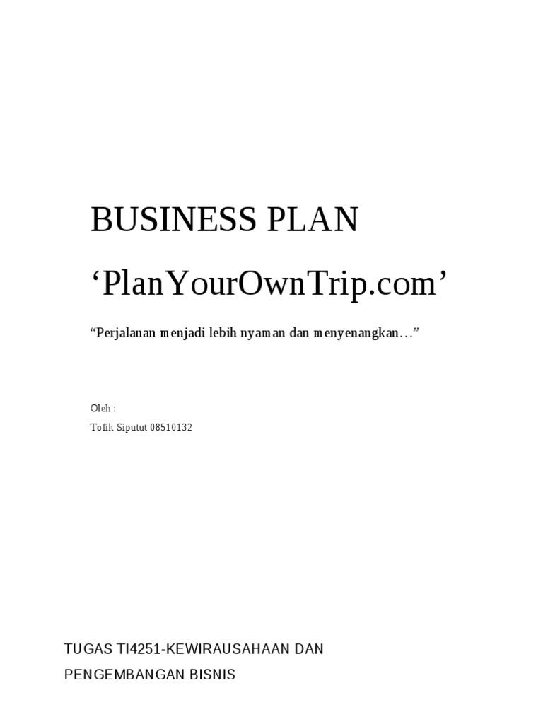 Contoh Proposal Bisnis Plan | PDF