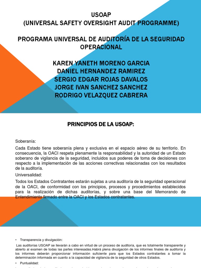 Principios y Auditorías USOAP OACI | PDF | Estado (política) | Auditoría