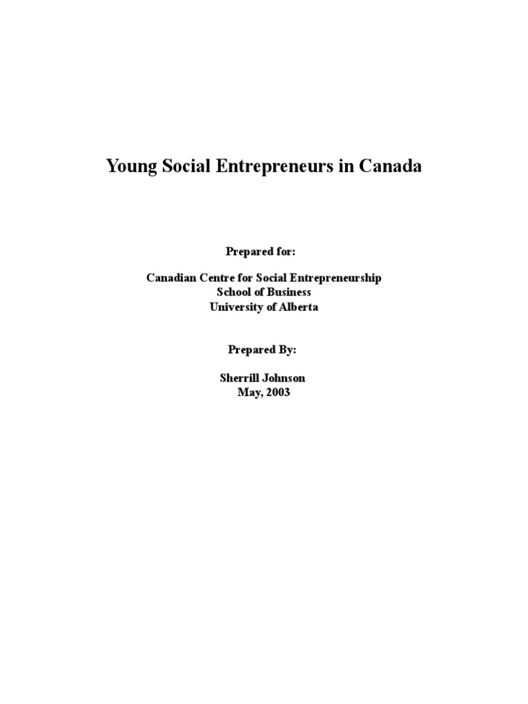 Sherrill Johnson Case Study On Young SocialEntrepreneurs | PDF | Social ...