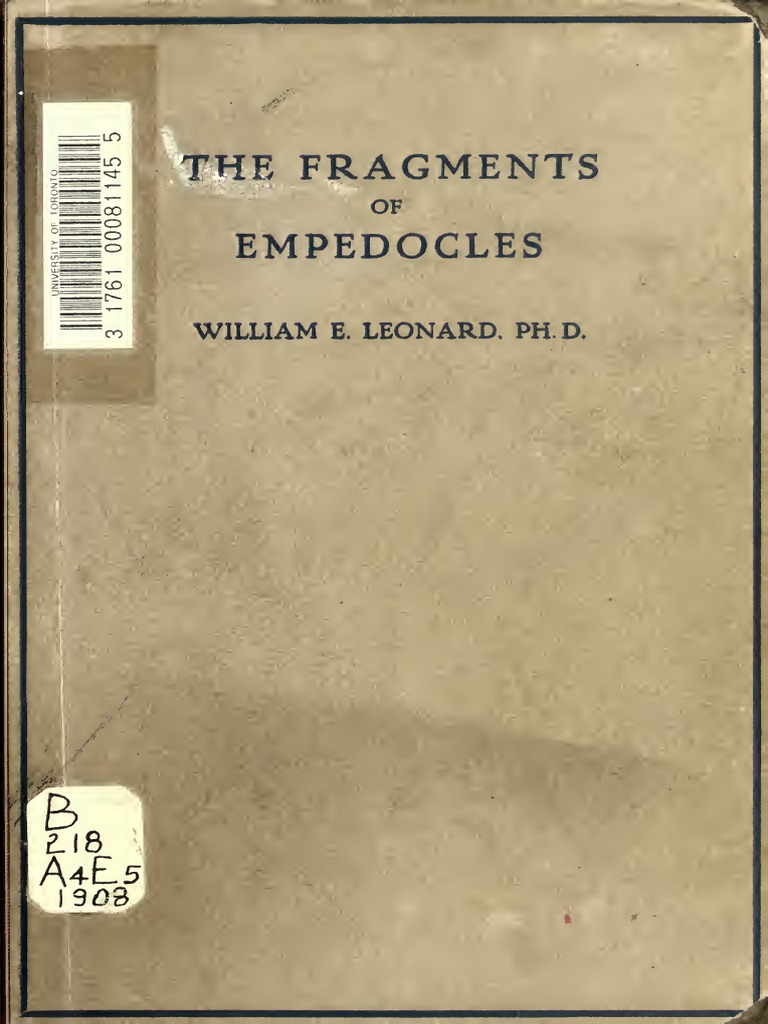 The Fragments of Empedocles | Philosophical Science | Science
