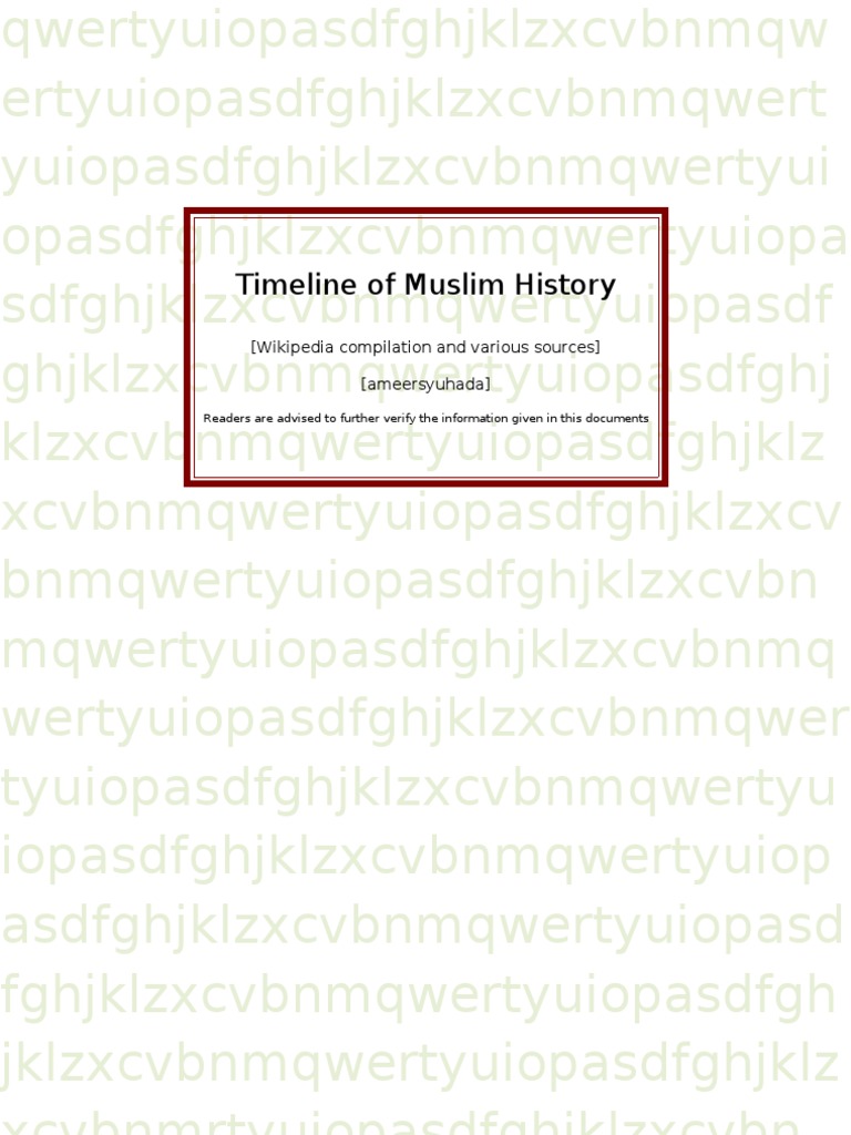 Timeline of Muslim History | PDF | Shia Islam | Caliphate
