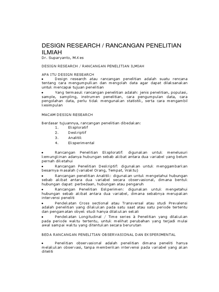 Rancangan Penelitian | PDF