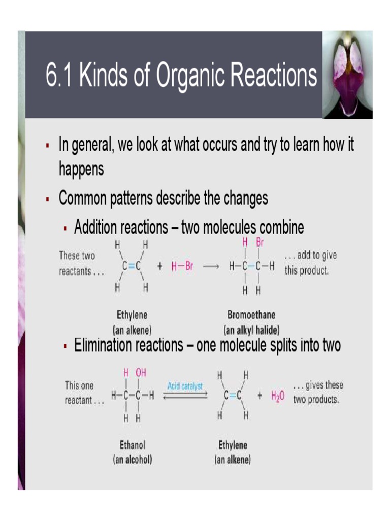 CH 6 - Organic Reactions | PDF | Chemical Reactions | Organic Chemistry
