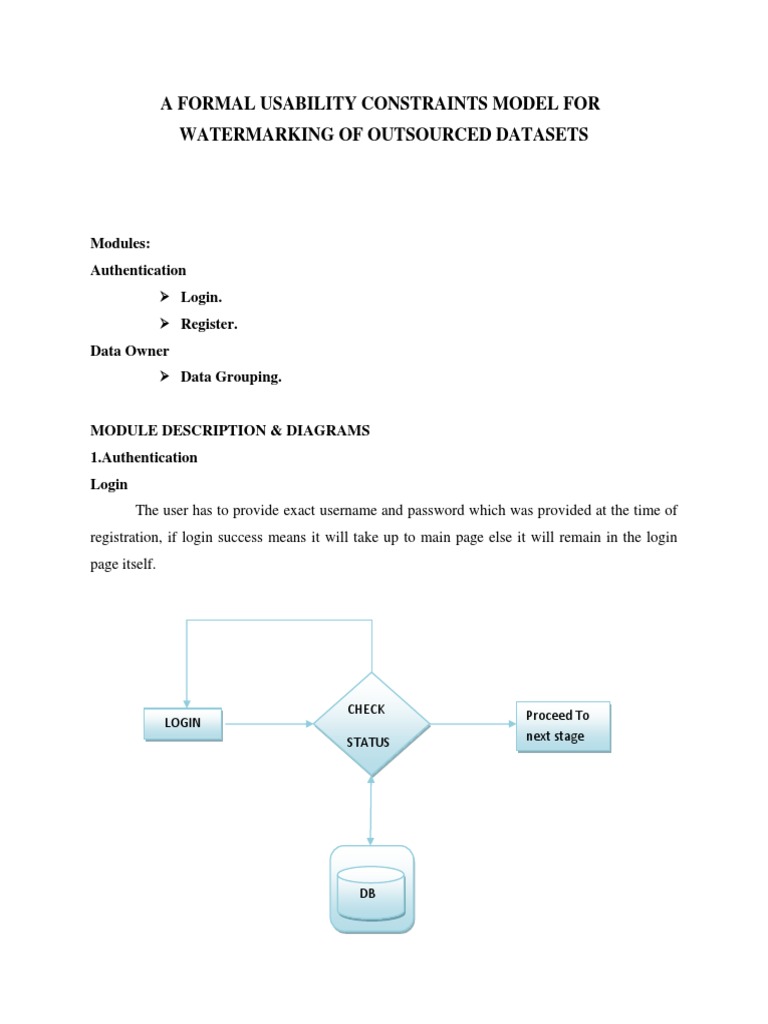 A Formal Usability Constraints Model For Watermarking of Outsourced Datasets | PDF | User ...