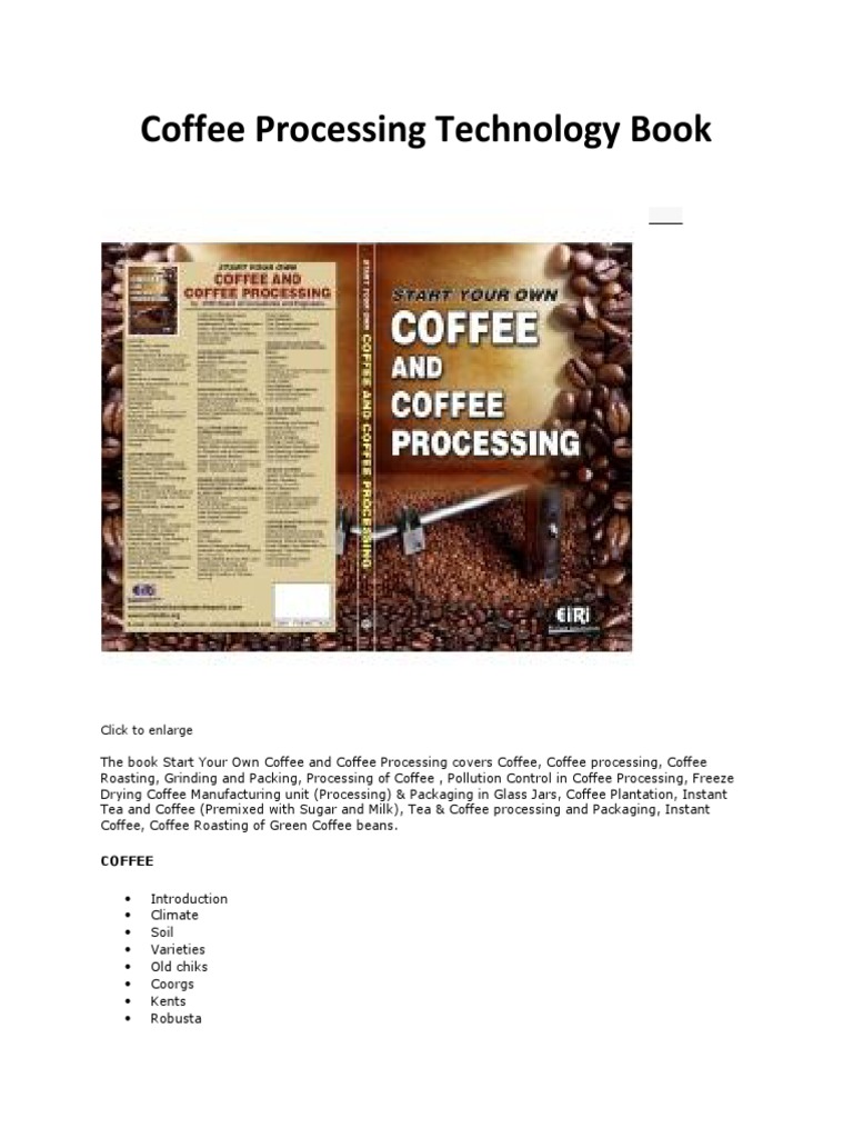 Coffee Processing Technology Book | PDF | Coffee | Tea