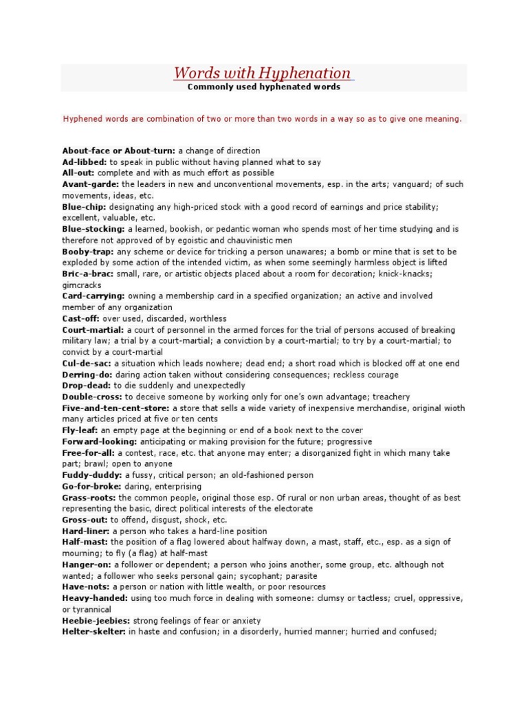Hyphenated Words Explained: A Guide to Commonly Used Hyphenated Terms ...