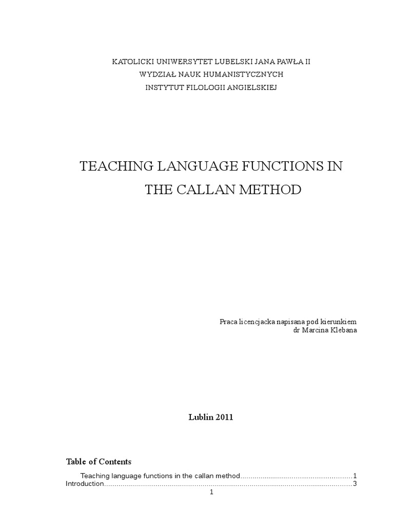 Callan Method: Teaching Insights | PDF | Second Language | Question