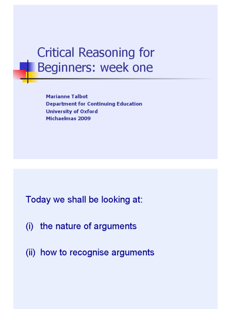 Critical Reasoning 1 | PDF | Argument | Propositional Attitudes